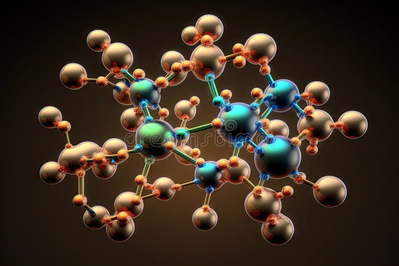 Molecular Model of a Molecule Stock Illustration - Illustration of ...