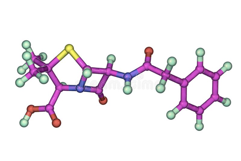 Molecule of Penicillin Antibiotic Stock Illustration - Illustration of ...