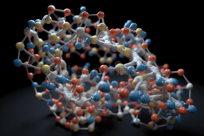A Molecular Model of a Protein, with Its Three-dimensional Structure ...