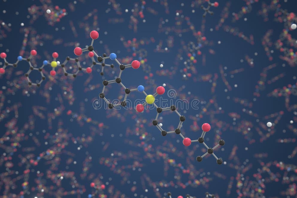 Adalimumab Molecule. Ball-and-stick Molecular Model. Chemistry Related ...