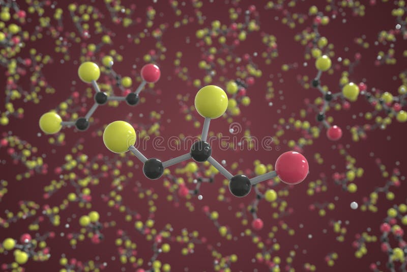 Dimercaprol Molecule. Ball-and-stick Molecular Model. Chemistry Related ...