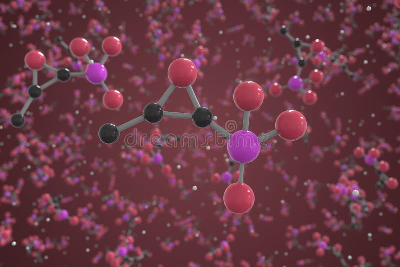 Fosfomycin Molecule. Ball-and-stick Molecular Model. Chemistry Related ...
