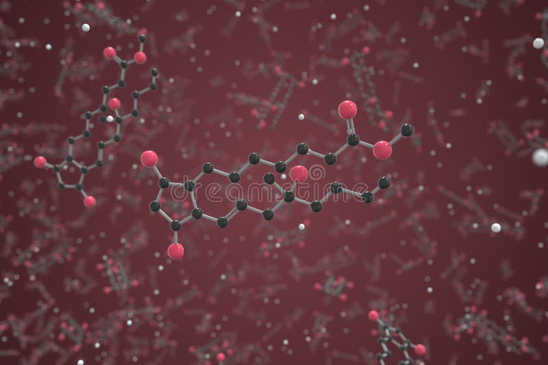 Misoprostol Molecule. Conceptual Molecular Model. Chemical 3d Rendering ...