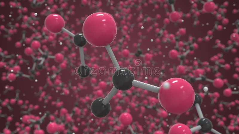 Molecule of Acetic Acid. Molecular Model, Conceptual Looping 3d ...
