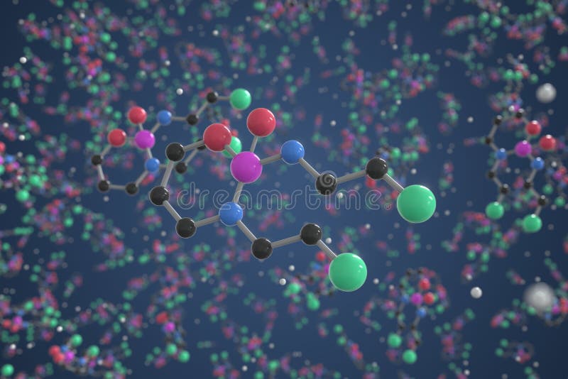 Molecule of Ifosfamide. Molecular Model, Science Related 3d Rendering ...