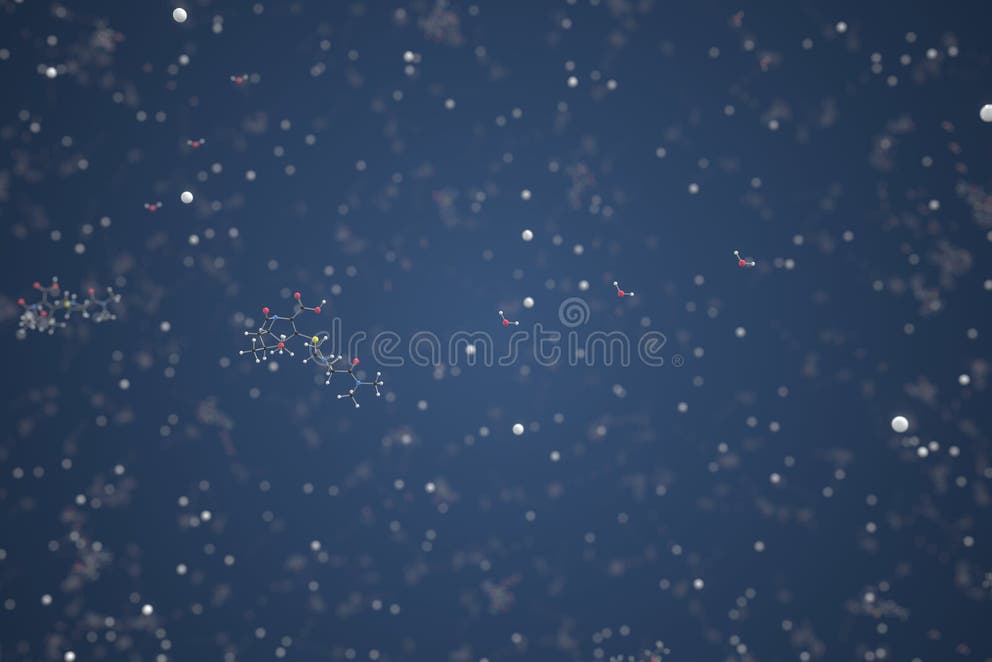 Molecule of Meropenem. Molecular Model, Science Related 3d Rendering ...