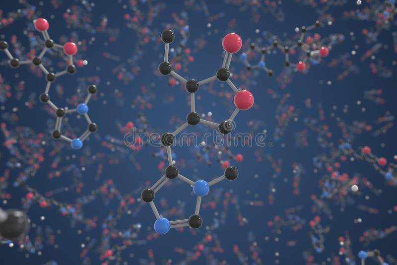 Molecule of Pilocarpine. Molecular Model, Science Related 3d Rendering ...