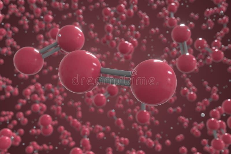 Oxygen Molecule. Ball-and-stick Molecular Model. Chemistry Related 3d ...
