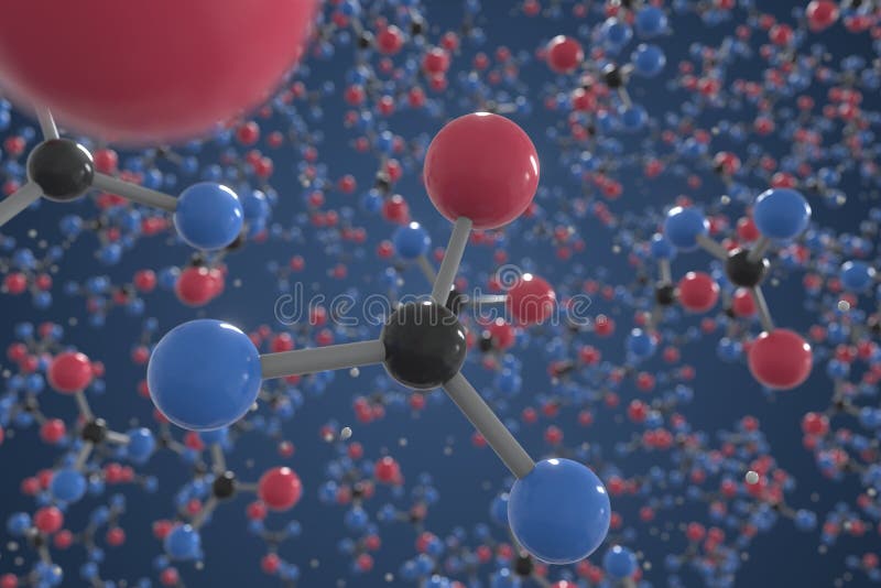 Urea Model Molecule. Isolated on Black Background. 3d Vector Ill Stock ...