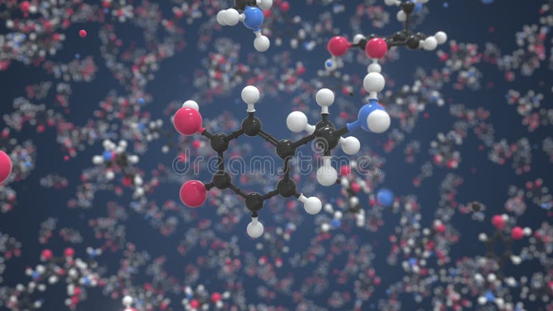 Molecule of Dopamine. Molecular Model, Conceptual Looping 3d Animation ...