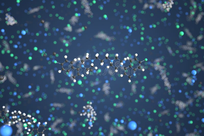 Molecule of Piperaquine. Molecular Model, Conceptual 3d Rendering Stock ...