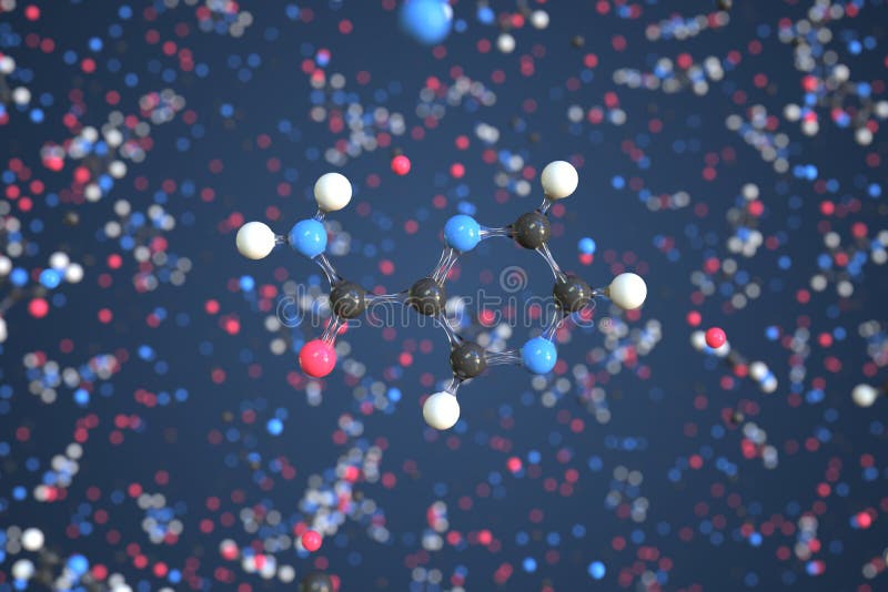 Molecule of Pyrazinamide . Molecular Model, Conceptual 3d Rendering ...