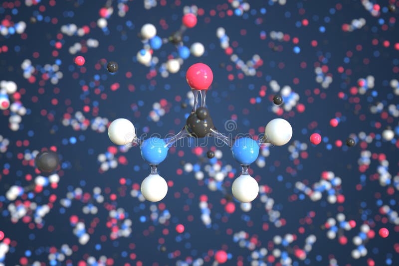 Urea Model Molecule. Isolated on Black Background Stock Illustration ...