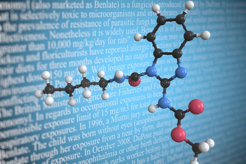 Benomyl Molecule. Conceptual Molecular Model. Chemical 3d Rendering ...