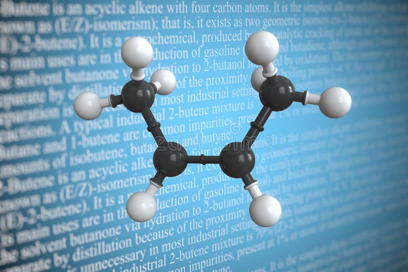 Molecule of Butene, Isolated Molecular Model. 3D Rendering Stock ...