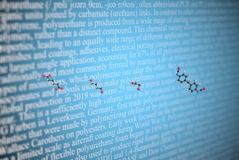 Molecular Model of Polyurethane, 3D Rendering Stock Illustration ...
