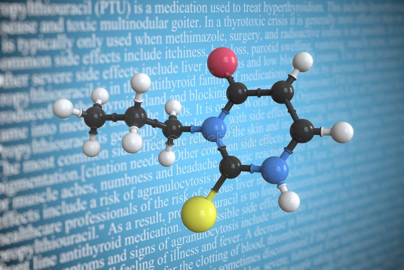 Propylthiouracil Molecule, Molecular Structure, Antithyroid Agents ...