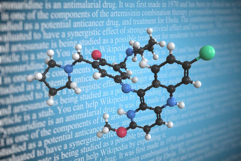 Pyronaridine Scientific Molecular Model Stock Illustrations – 1 ...