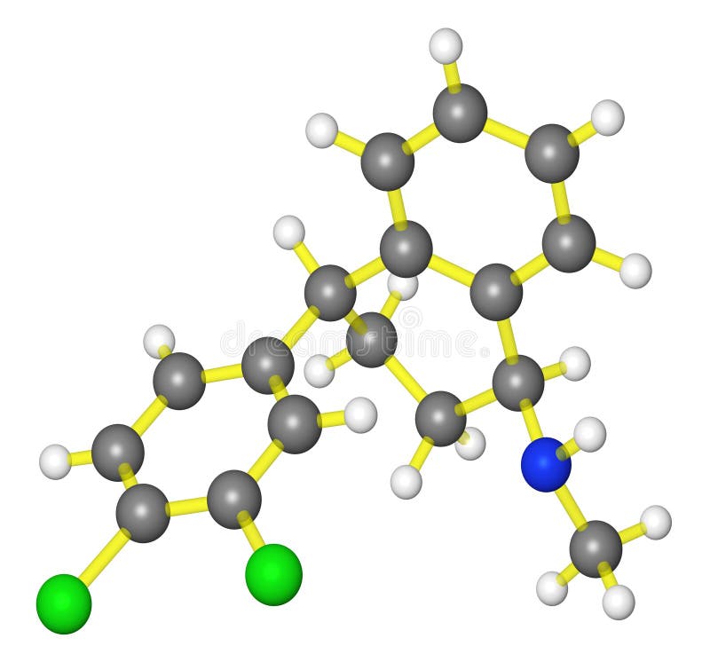 Molecular Model of Sertraline Stock Illustration - Illustration of ...
