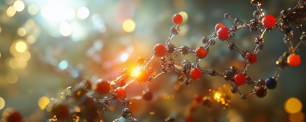 Molecular Model Showcasing a Gene Editing Process with Detailed ...