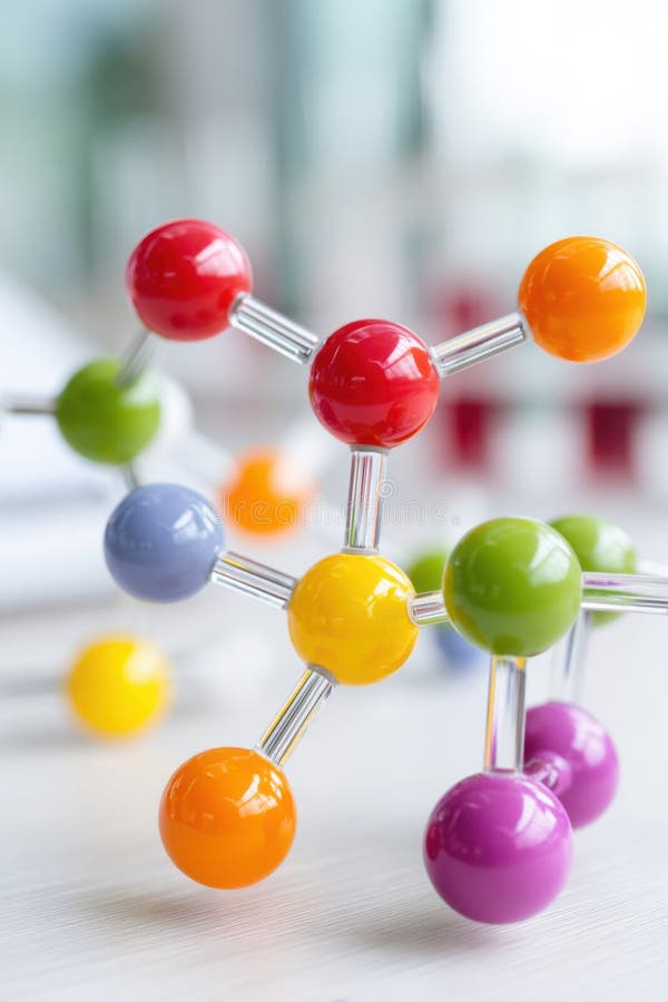 Colorful Molecular Model Representing Chemical Structure Lab Stock ...