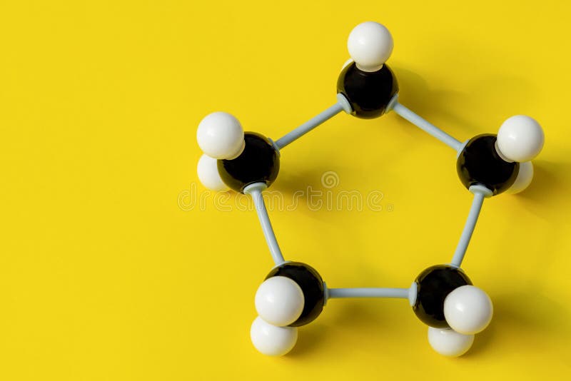 Molecular Model Structure of Cyclopentane. a Ring of Carbon Atoms ...