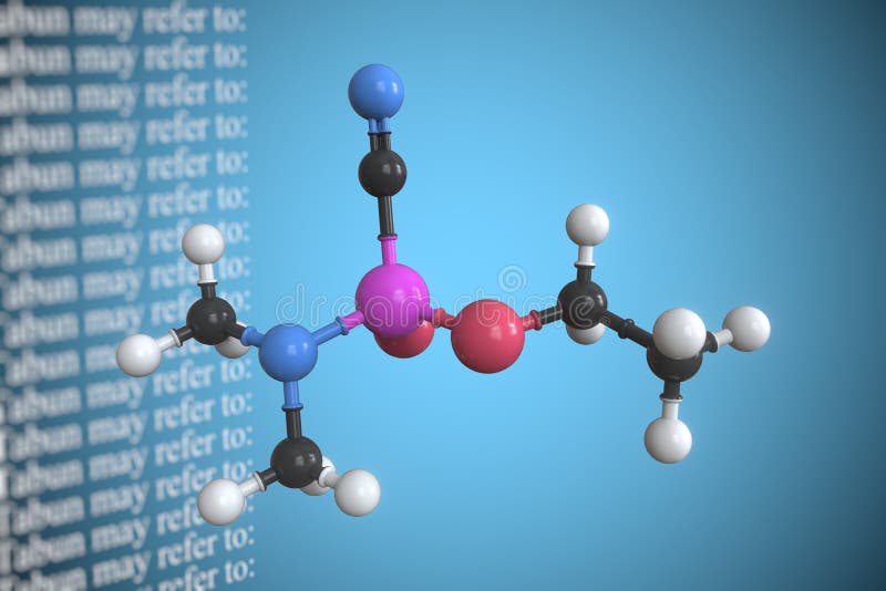 Molecular Model of Tabun, 3D Rendering Stock Illustration ...