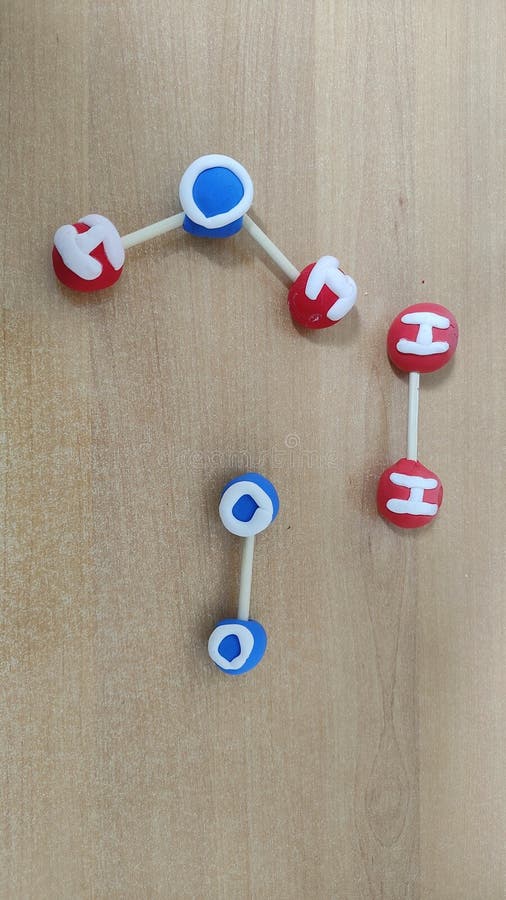 Molecular Models on a Wooden Table Stock Photo - Image of oxygen ...