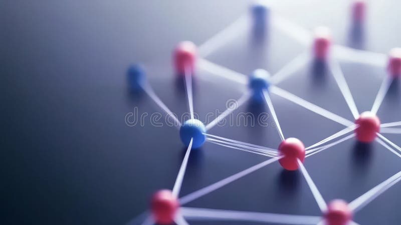 Molecular Network with Interconnected Nodes and Links in 3D Space ...