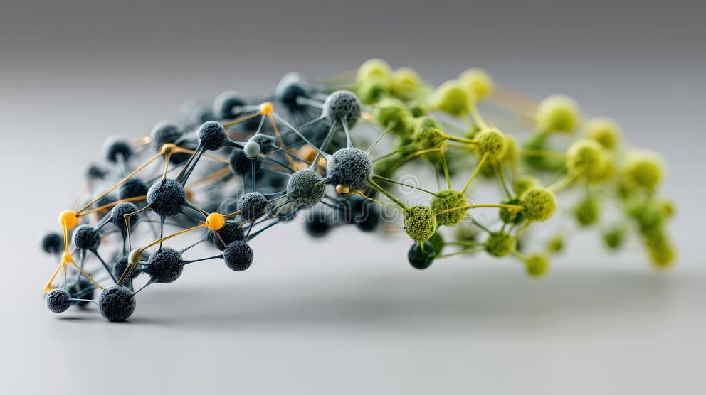 Molecular Network Structure Showing Interconnected Atoms Stock ...