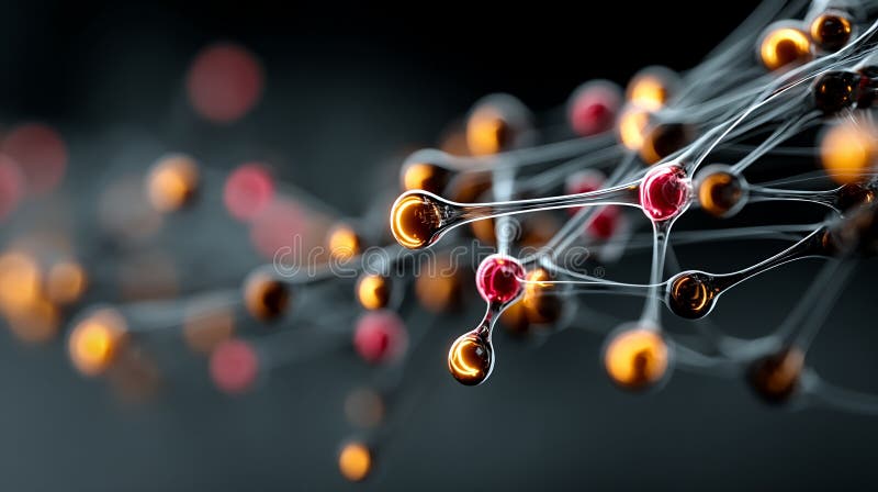 Molecular Network Visualization with Connected Spheres Stock ...