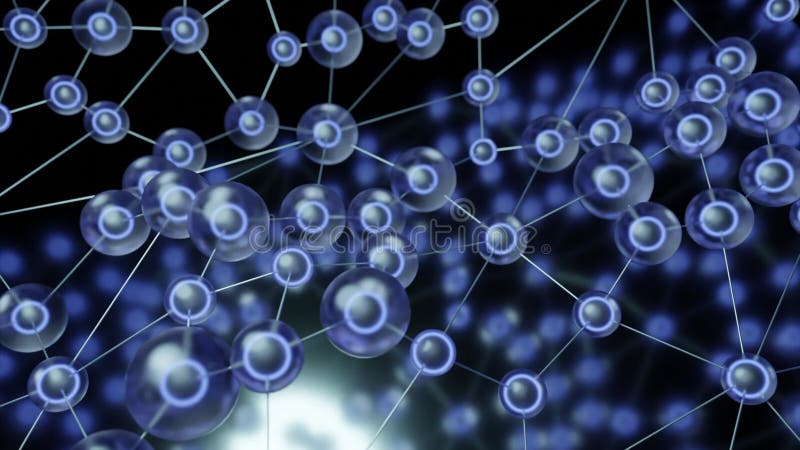 Molecular Networks in Virtual Space. Design. 3D Molecules with Nucleus ...