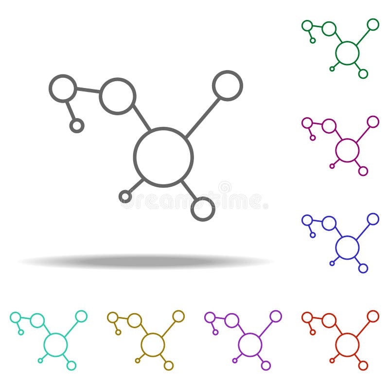 Molecular Physics Line Icon. Elements of Medicine in Multi Color Style ...