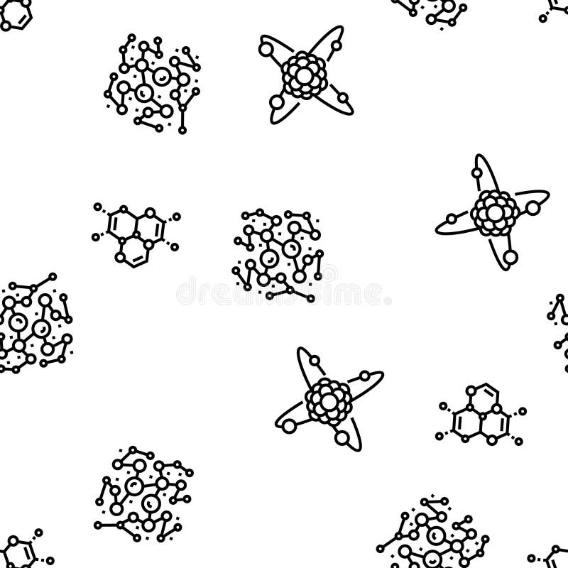 Molecular Science Chemistry Atom Vector Seamless Pattern Stock Vector ...