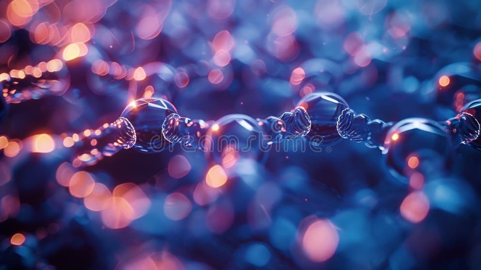 Molecular Science. Structure of a Drop of Water. DNA Model Stock Image ...