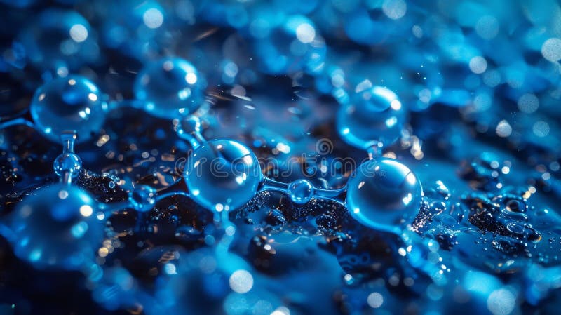 Molecular Science. Structure of a Drop of Water. DNA Model Stock Photo ...