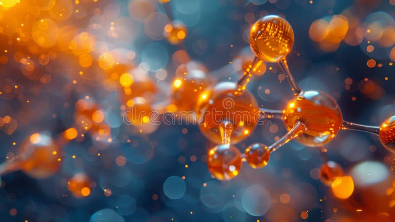 Molecular Science. Structure of a Drop of Water. DNA Model Stock Image ...