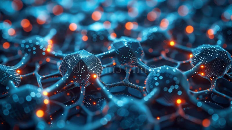 Molecular Science. Structure of a Drop of Water. DNA Model Stock Image ...