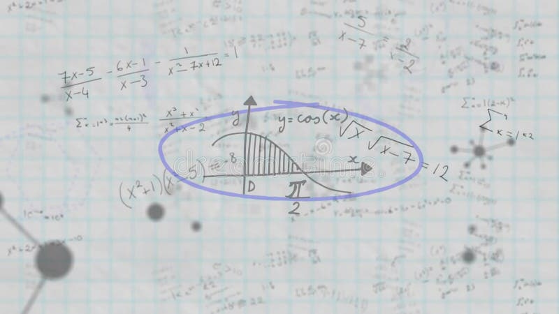 Molecular Structure Against Mathematical Equations on White Lined Paper ...