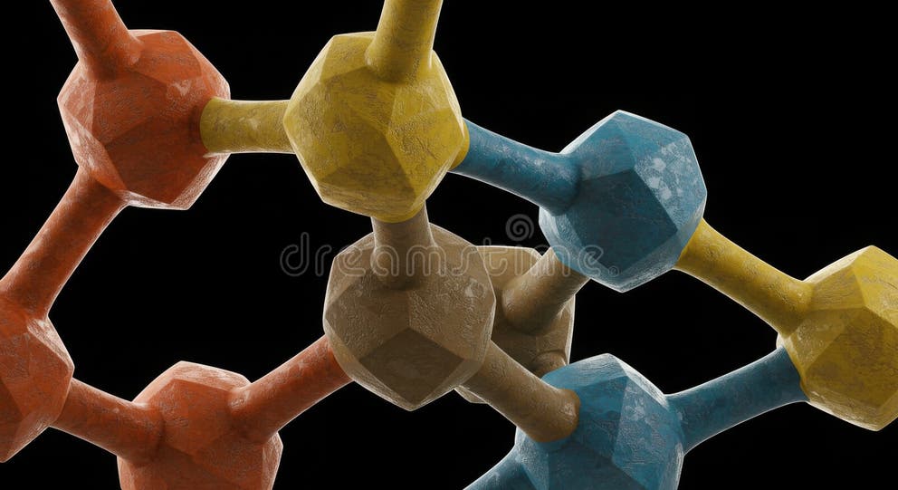 Molecular Structure Atom Chain Cluster Abstract Science 3D Render Nodes ...