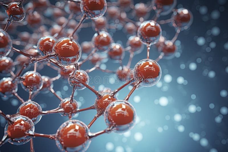 Molecular Structure at the Atomic Level. Ai Generative Stock Image ...