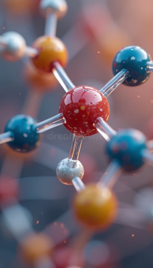Molecular Structure with Atoms Stock Image - Image of scientific ...