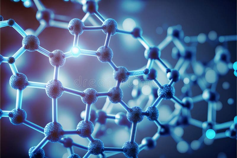 Molecular Structure Background As Biochemistry Science Concept. 3D ...