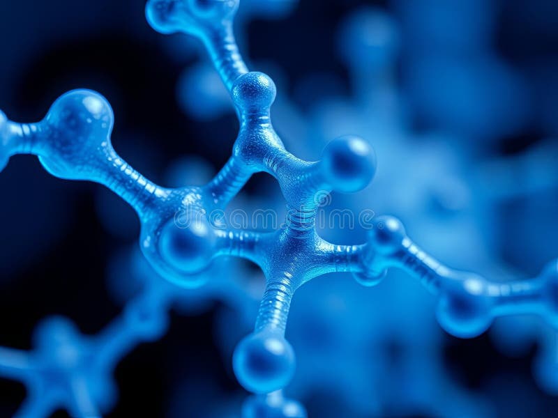 Molecular Structure in Blue Stock Illustration - Illustration of ...