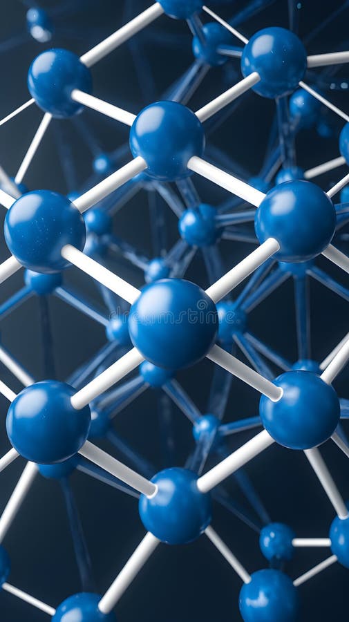 Molecular Structure with Blue Nodes, Creating a Scientific Theme of ...