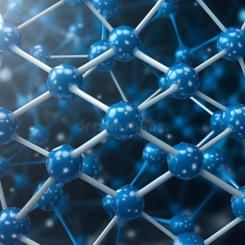 Molecular Structure with Blue Nodes, Creating a Scientific Theme of ...