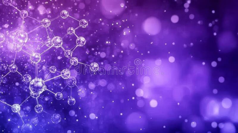 Molecular Structure on Blue and Purple Background Science, Chemistry ...