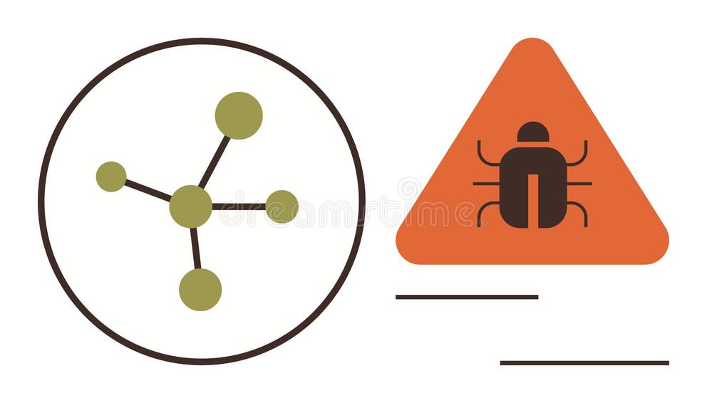 Molecular Structure and Bug Warning Sign Representing Science and ...