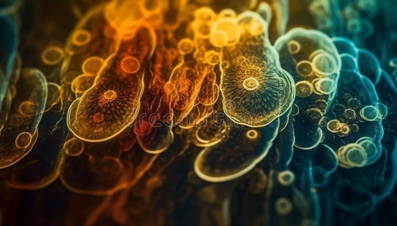 Molecular Structure of Cancer Cell Under Microscope Generated by AI ...