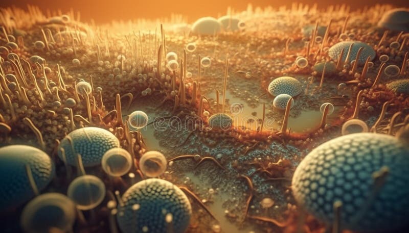 Molecular Structure of Cancer Cells Magnified Generated by AI Stock ...